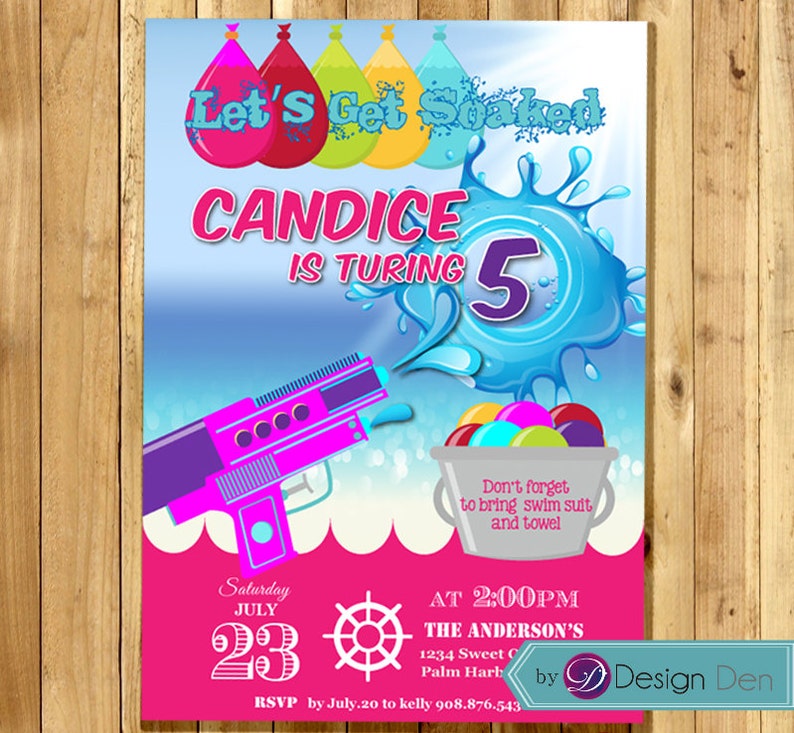 Water Gun Party Invitation / Water Balloon Party / Summer | Etsy
