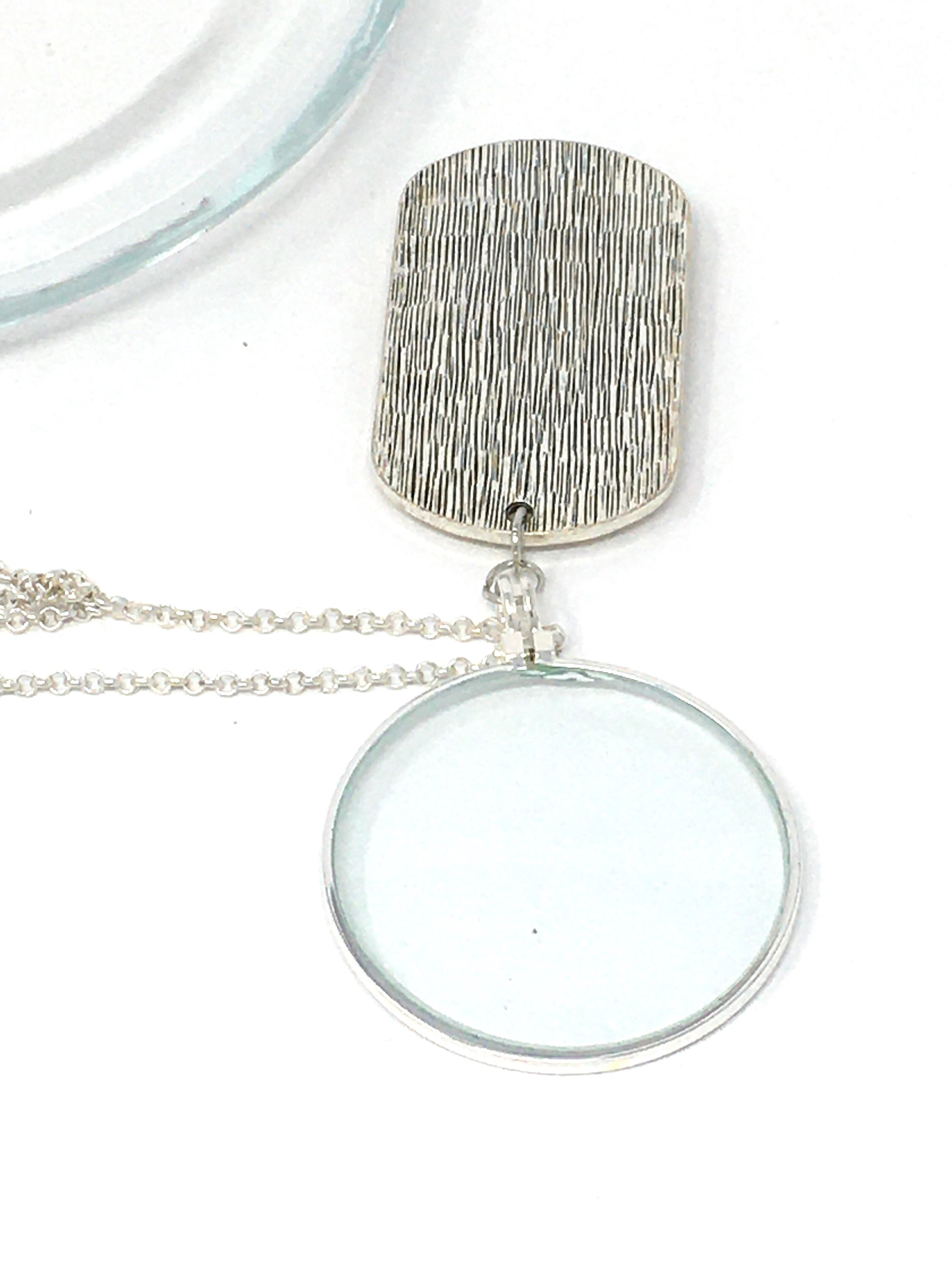 Magnifying Glass Necklace with Silver and Gold Crowned Bee Pendant ...