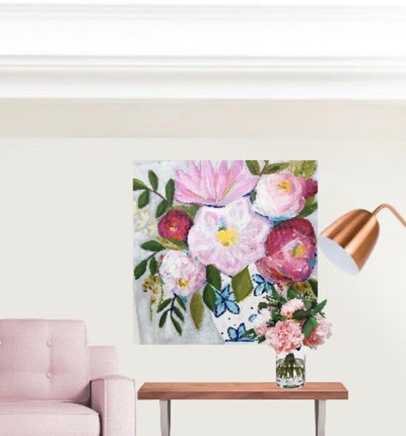 Original Painting Original Floral Painting Wall Decor | Etsy