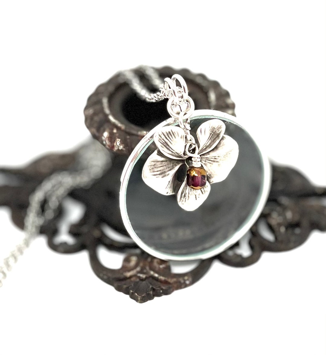 Sterling Silver Magnifying Glass Necklace, Silver Monocle Necklace ...