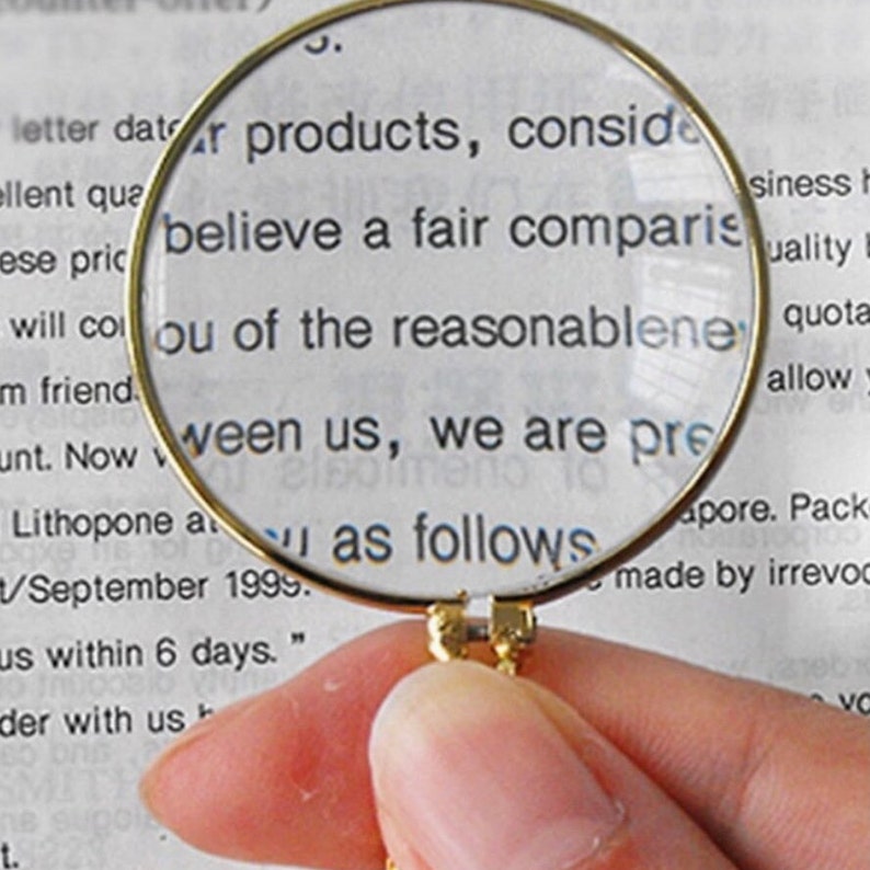 Gold Magnifying Glass Necklace, Gold Monocle Necklace, Made in USA - Etsy