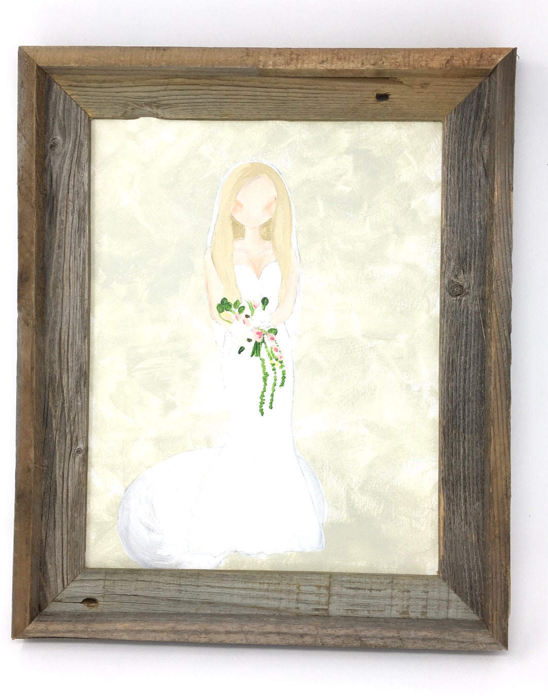 Custom Bride Portrait/original Acrylic Painting/wedding Day Portrait - Etsy