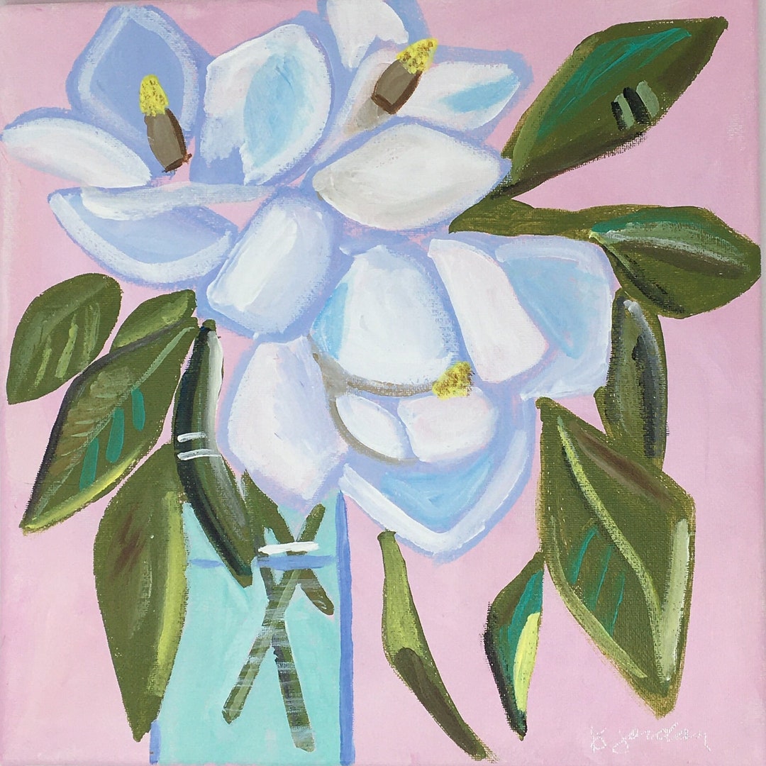 Original Floral Painting: Magnolia Still Life, Any Size - Etsy