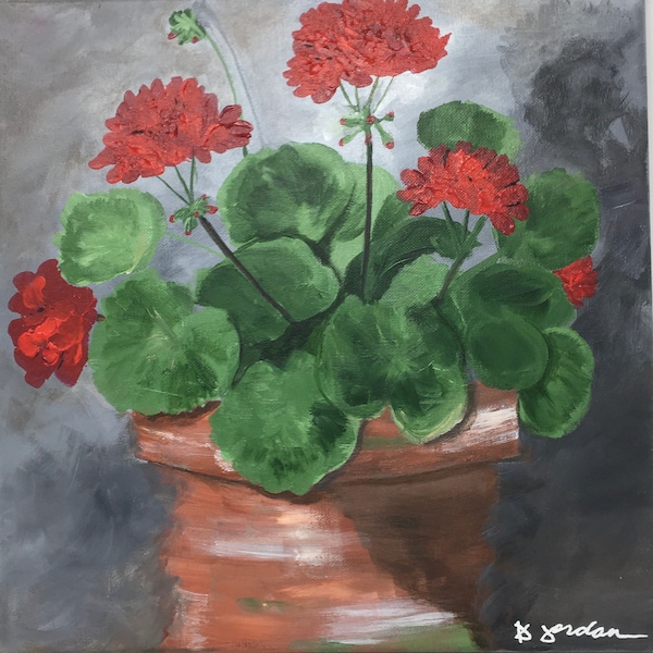 Geranium Painting - Etsy