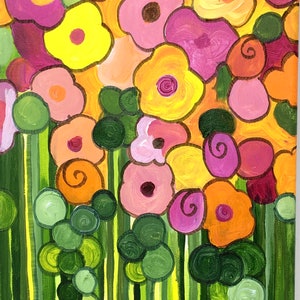Hand Painted Abstract Floral Painting: Large Pink Art - Etsy