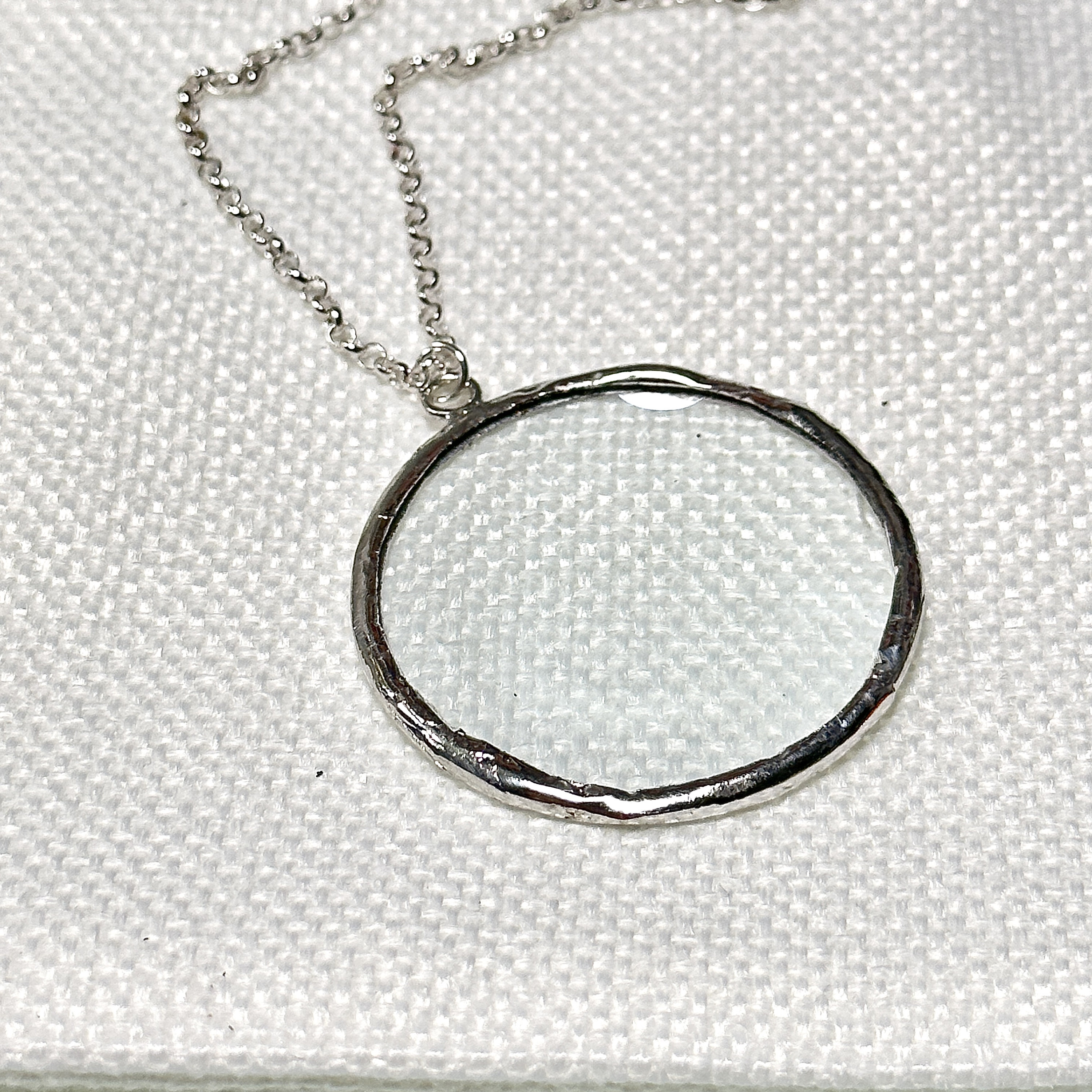 Sterling Silver Magnifying Glass Necklace, Silver Monocle Necklace ...
