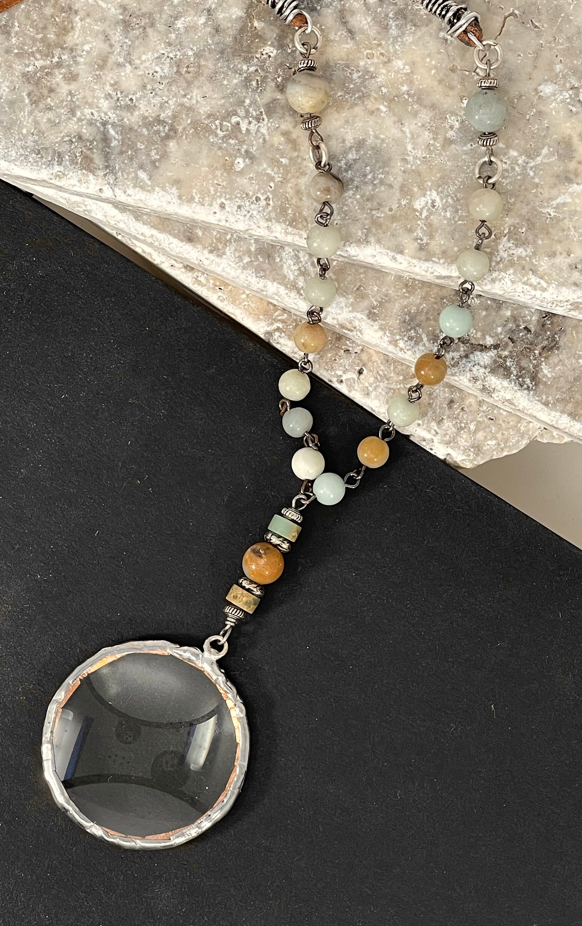 Sterling Silver Magnifying Glass Necklace, Sterling Silver Monocle ...