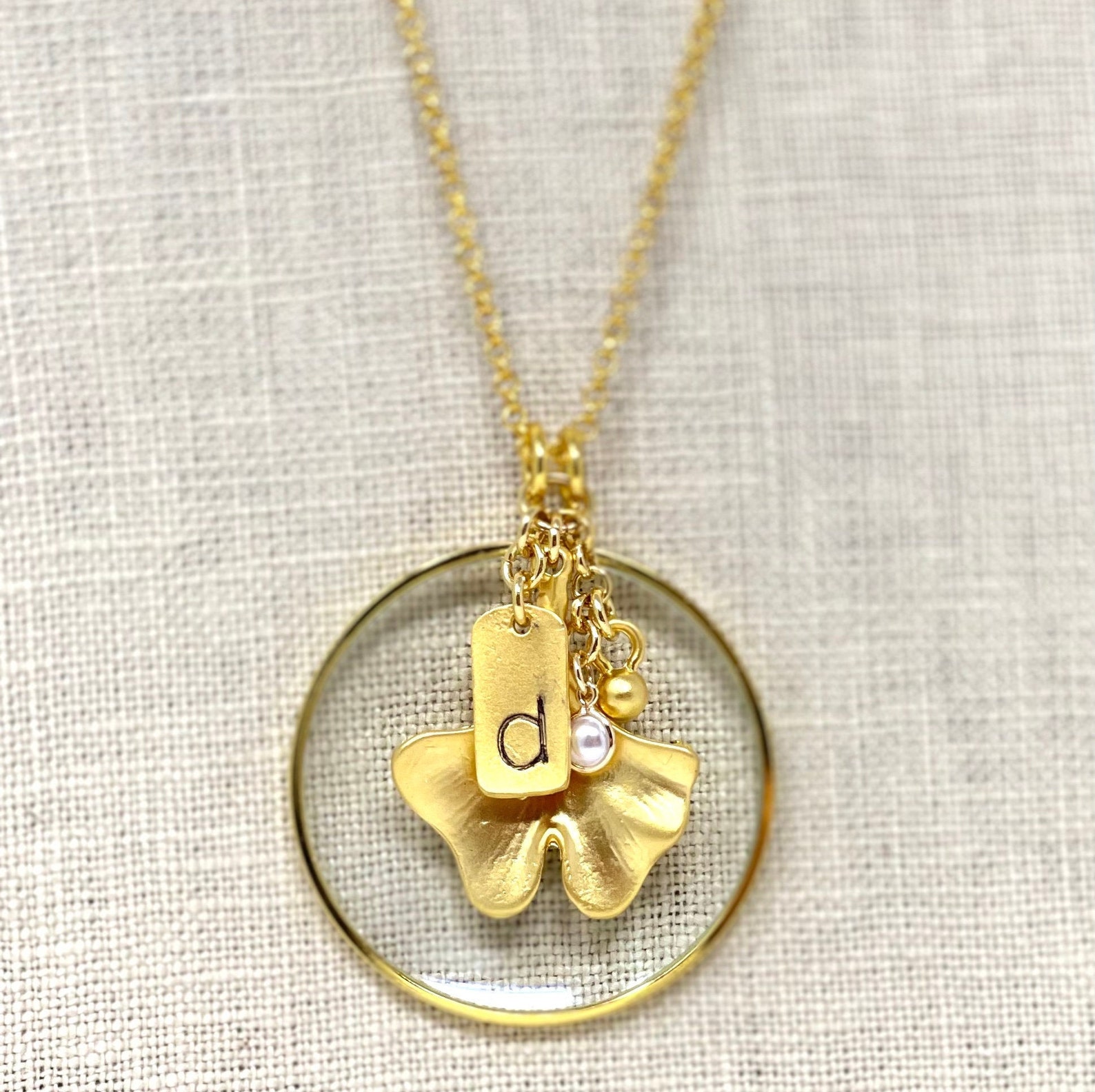 Gold Magnifying Glass Necklace, Gold Monocle Necklace, Made in USA - Etsy