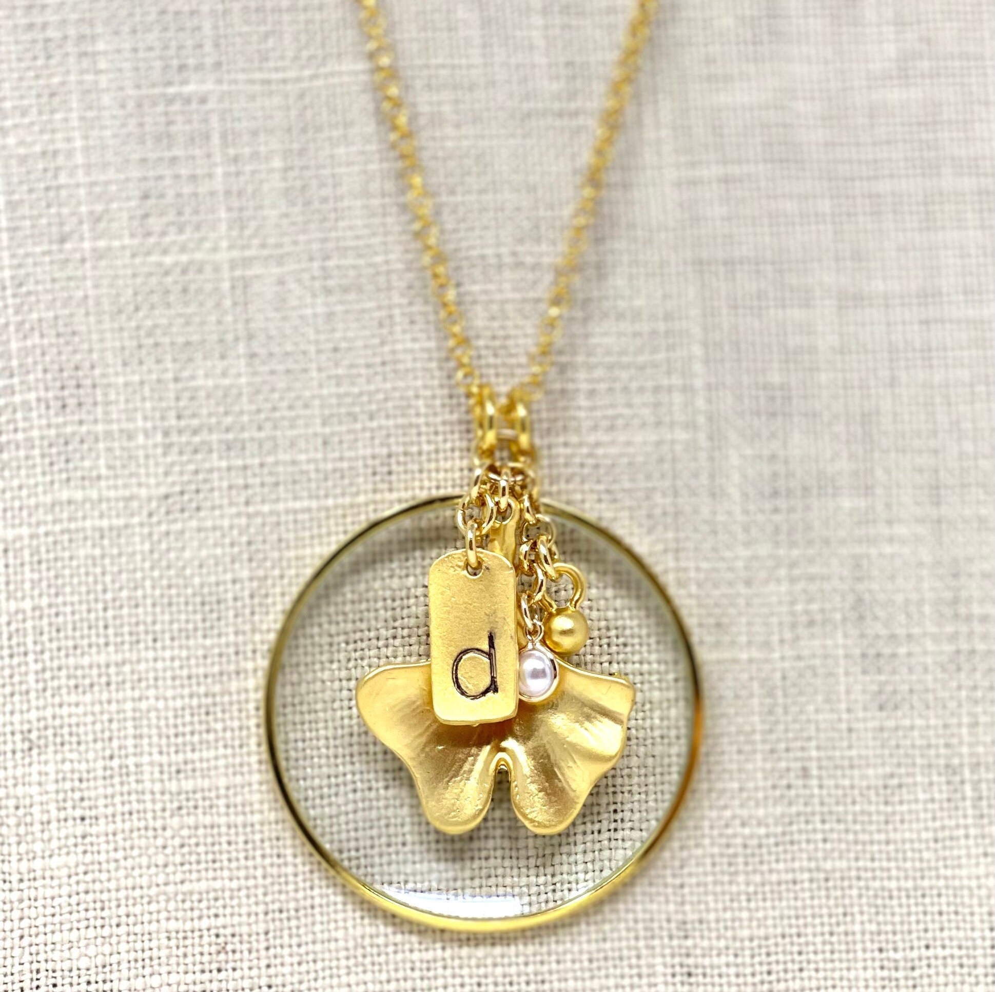 Gold Magnifying Glass Necklace, Gold Monocle Necklace, Made in USA - Etsy