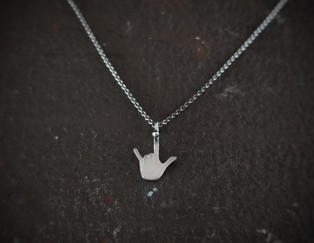 Sweet Tiny Love Sign, Sign Language, ASL Handmade Sterling Silver 3 - Etsy
