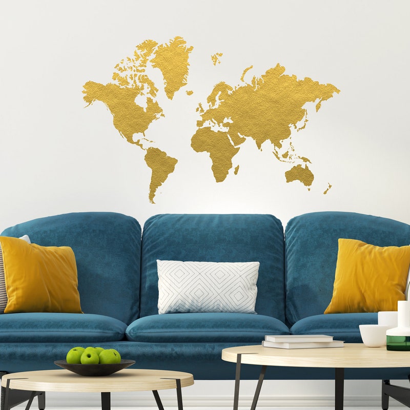 Gold World Map - Etsy