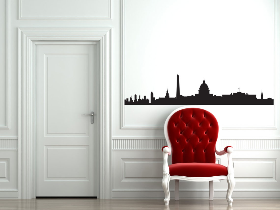 Washington DC Skyline Wall Decal Chic Home Decor Bedroom Wall | Etsy
