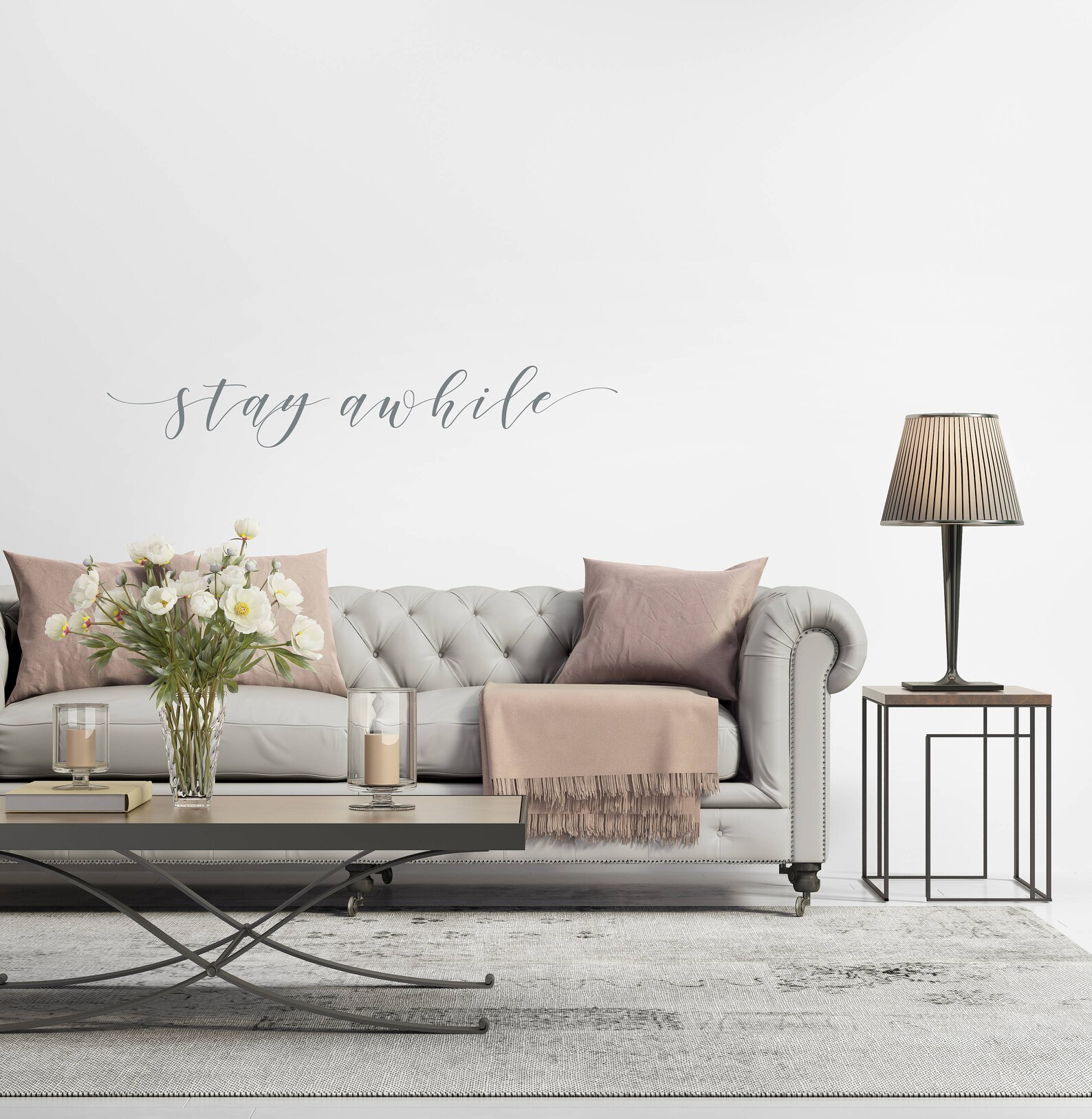 Stay Awhile Wall Decor Wall Decal // Housewarming Gift / - Etsy