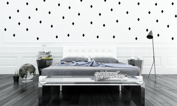 Black Diamond Wall Decal Chic Home Decor Bedroom Wall | Etsy
