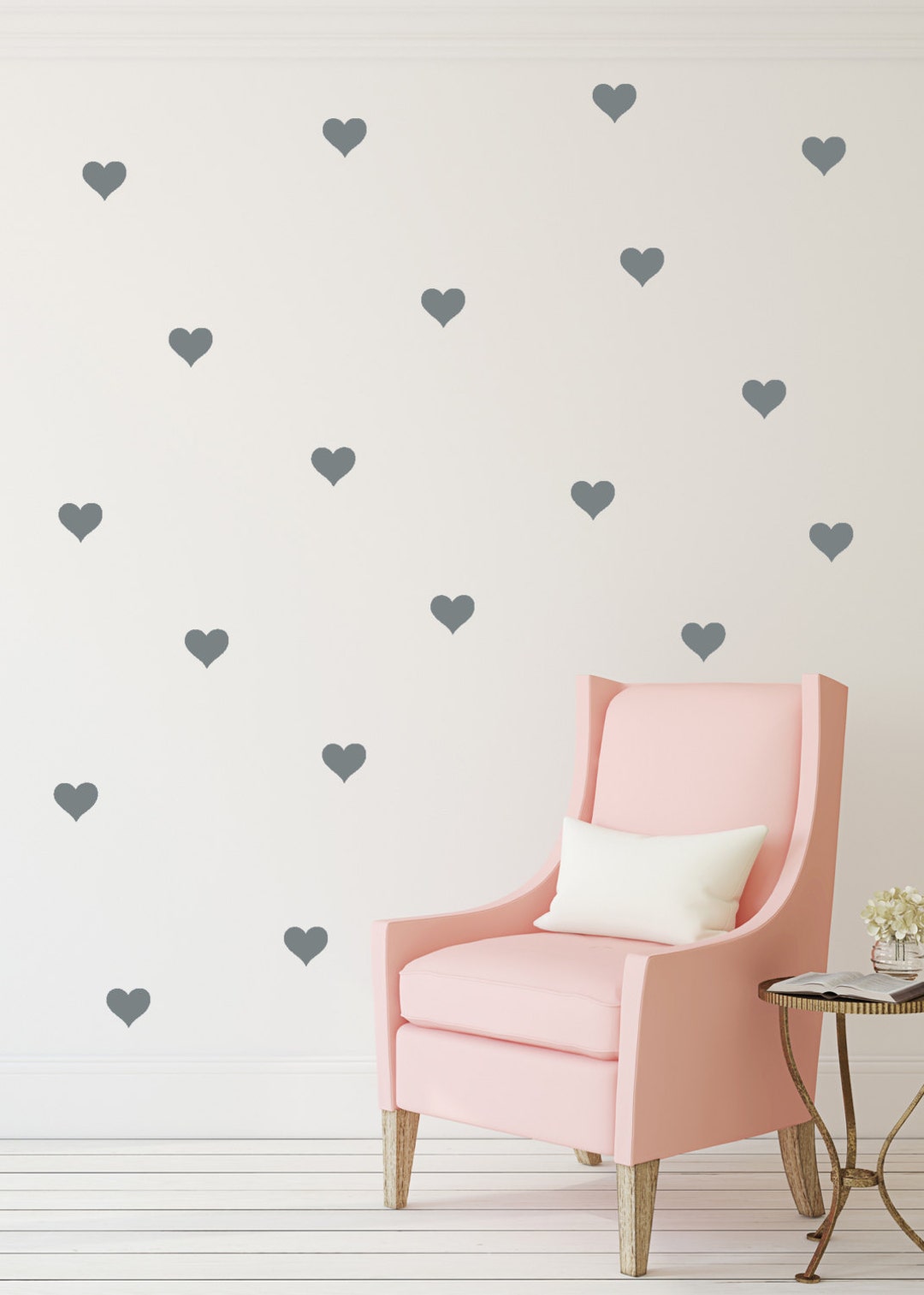Mini Heart Wall Decal - Chic Home Decor Bedroom Wall Decals Gold Decor ...