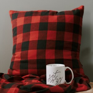 Buffalo Check Flannel Pillow - Plaid Pillow Cover / Decorative Pillows ...