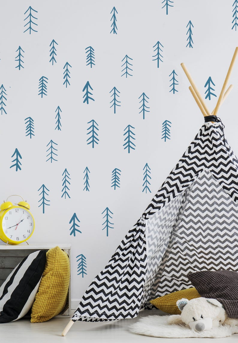 Scandinavian Tree Decals Imperfect Tree Decals Hand Drawn - Etsy