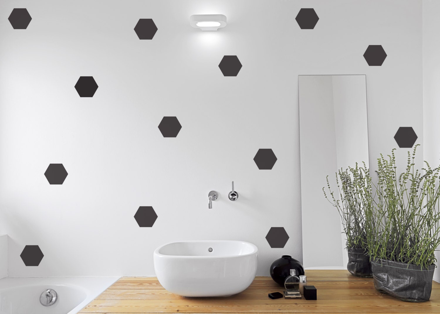 Large Hexagon Wall Decals Chic Home Decor Bedroom Wall | Etsy