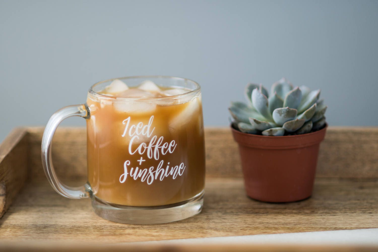 Iced Coffee Mug Spring Decor Iced Coffee and Sunshine Glass | Etsy