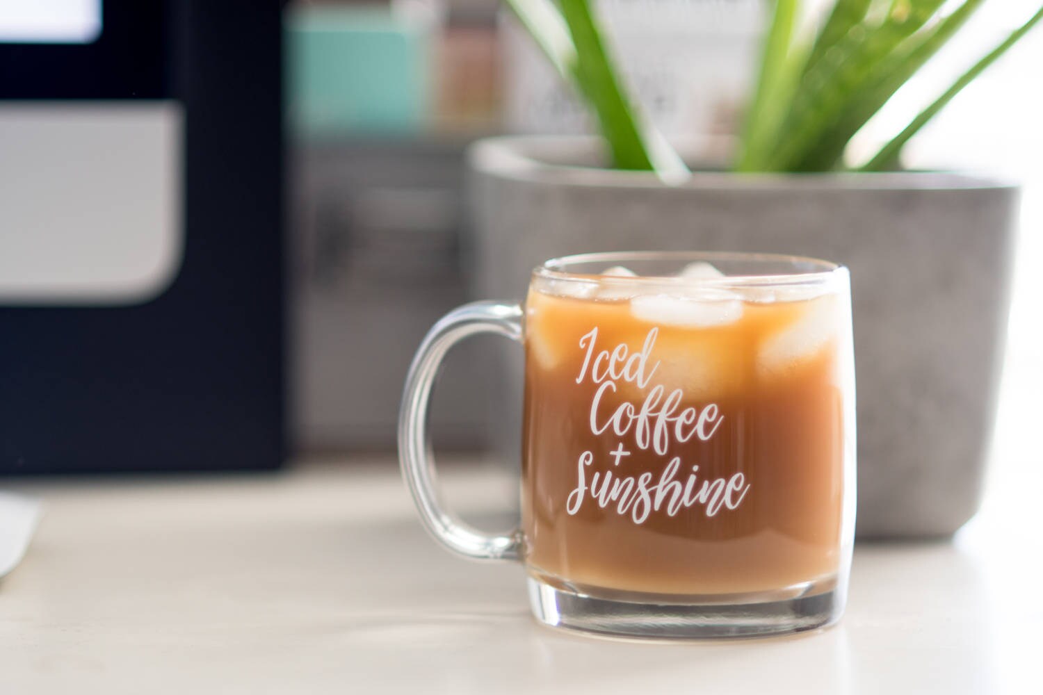 Iced Coffee Mug Spring Decor Iced Coffee and Sunshine Glass | Etsy