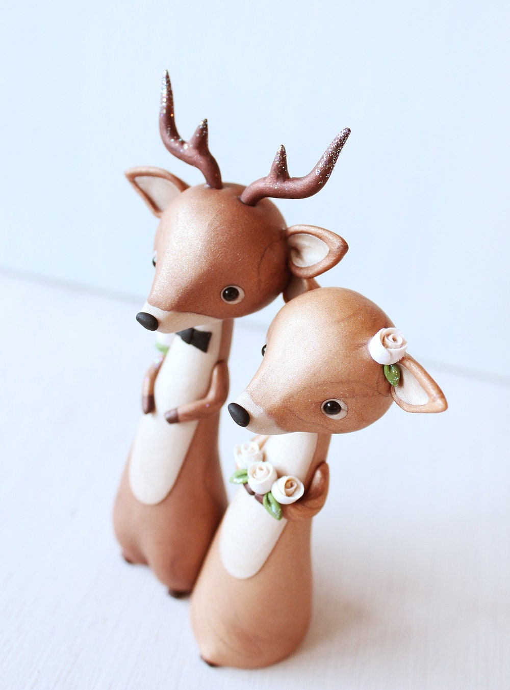 Stag and Doe Deer Wedding Cake Topper Polymer Clay - Etsy UK