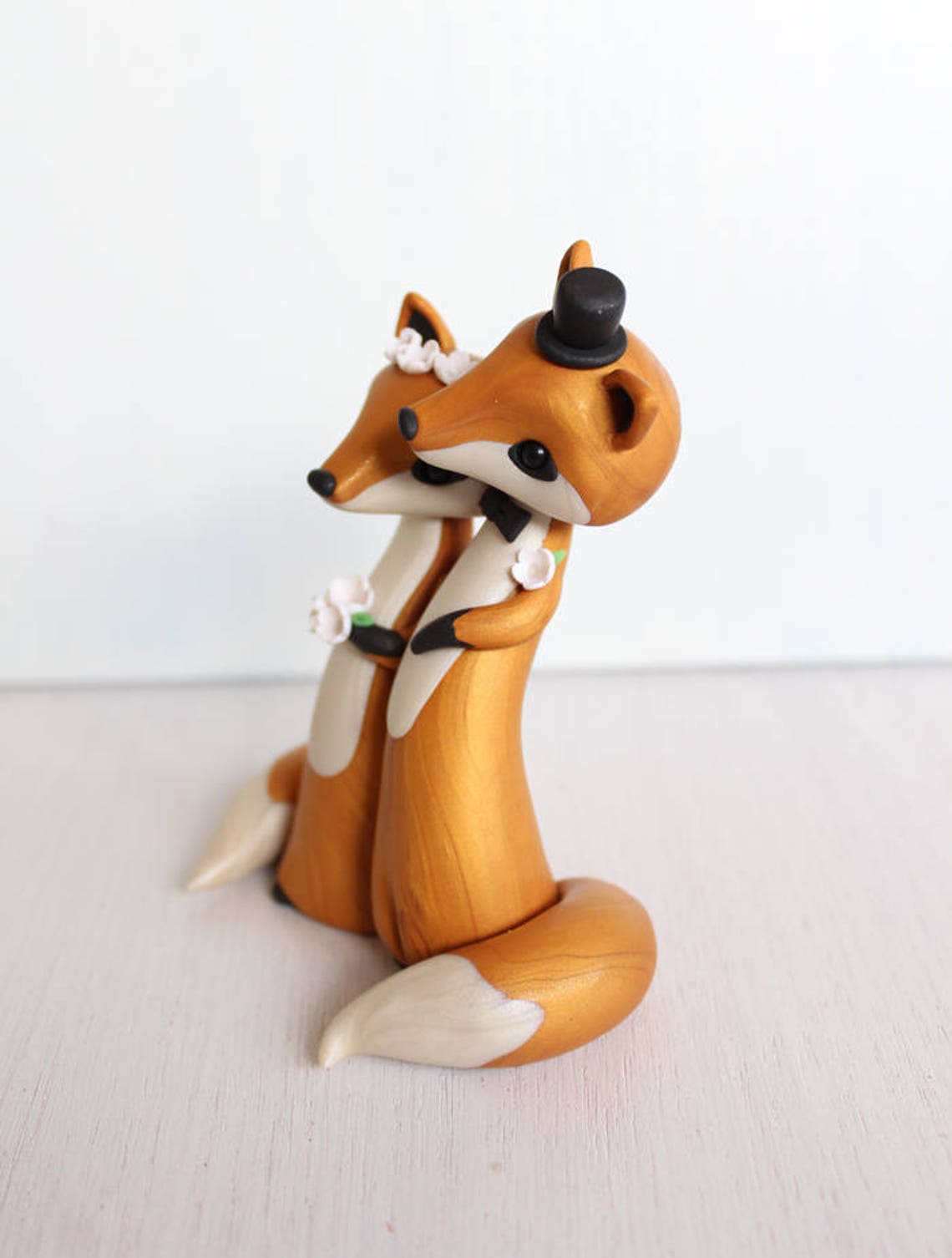 Fox Bride and Groom Red Fox Wedding Cake Topper Woodland | Etsy Canada