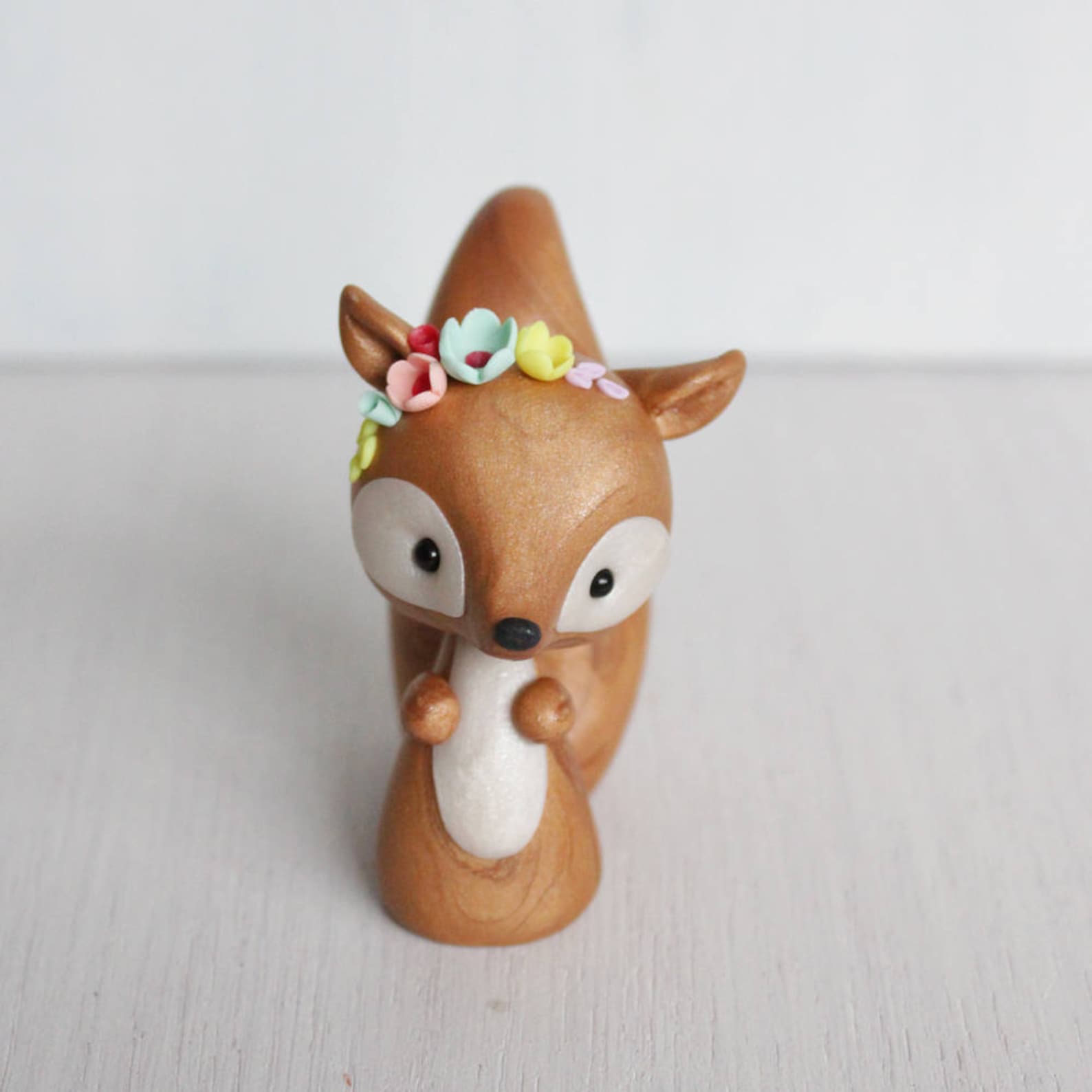 Squirrel Clay Figurine Boho Style Squirrel Sculpture - Etsy
