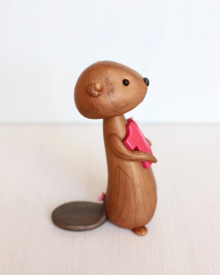 Beaver Birthday Cake Topper personalised polymer clay | Etsy