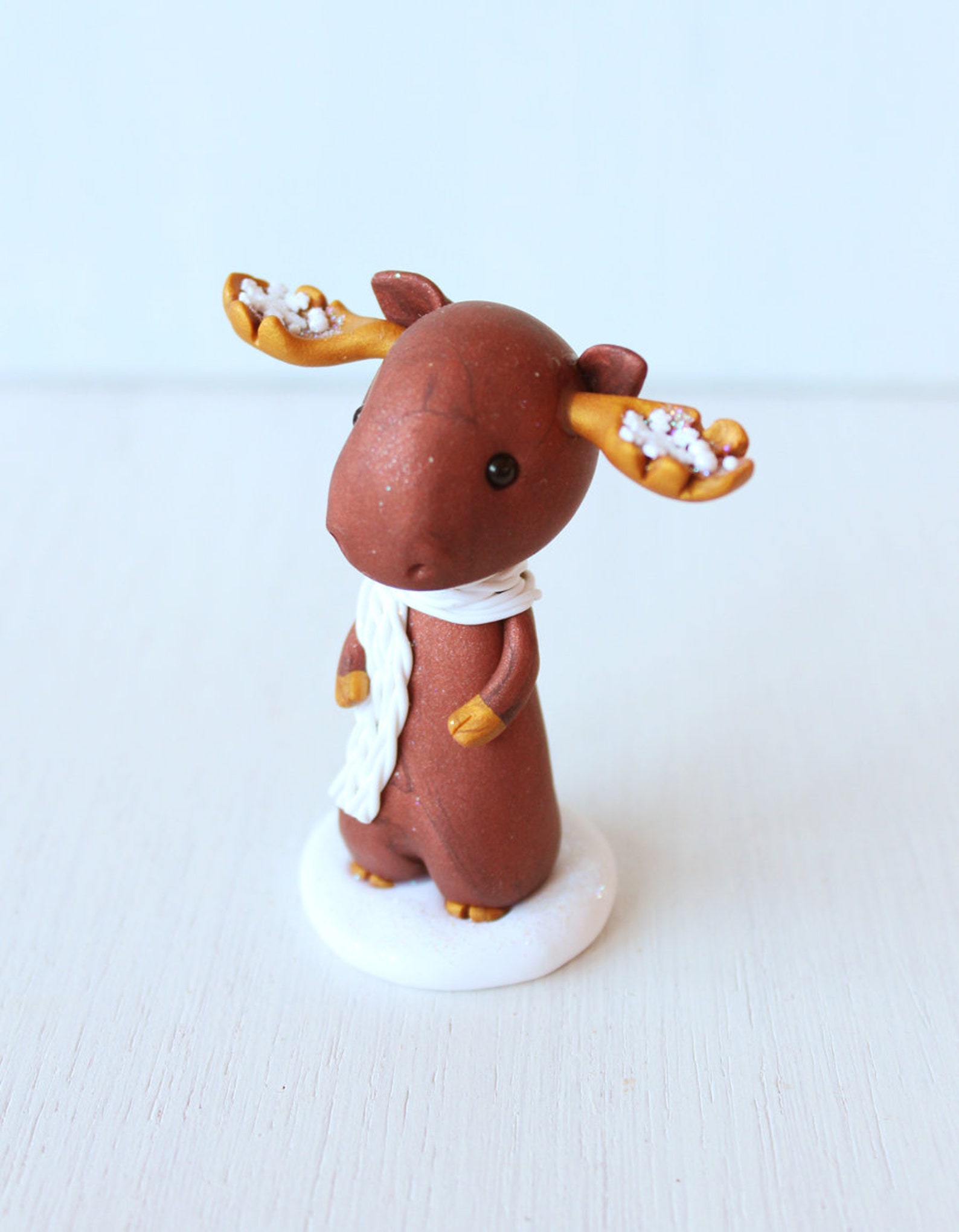 Moose Figurine Winter Christmas Ornament Moose Cake Topper - Etsy