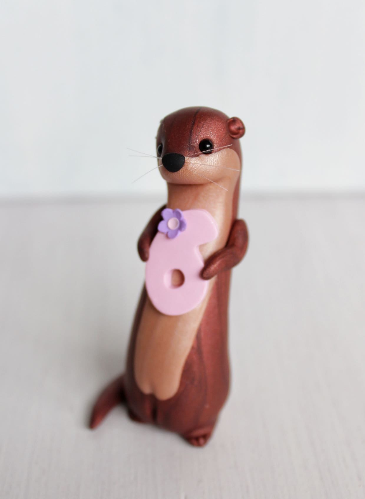 Otter Birthday Cake Topper - Personalised Polymer Clay Figurine by ...