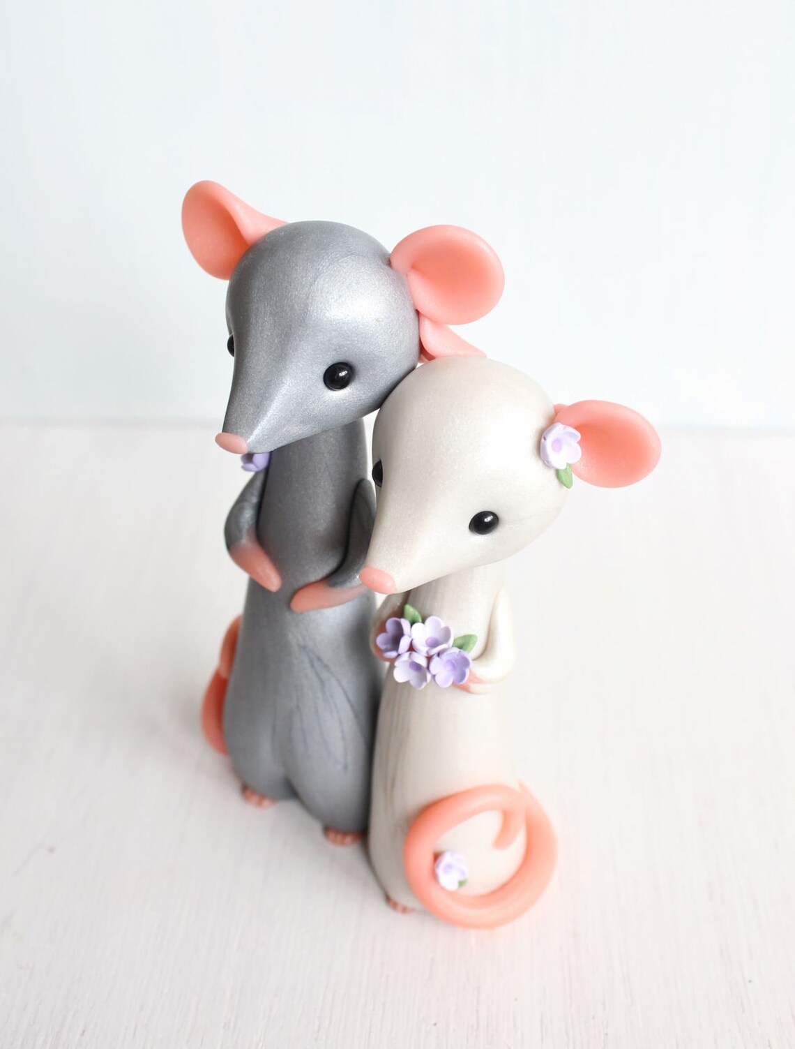 Personalized Mouse Wedding Cake Topper: Rustic Woodland Keepsake - Etsy