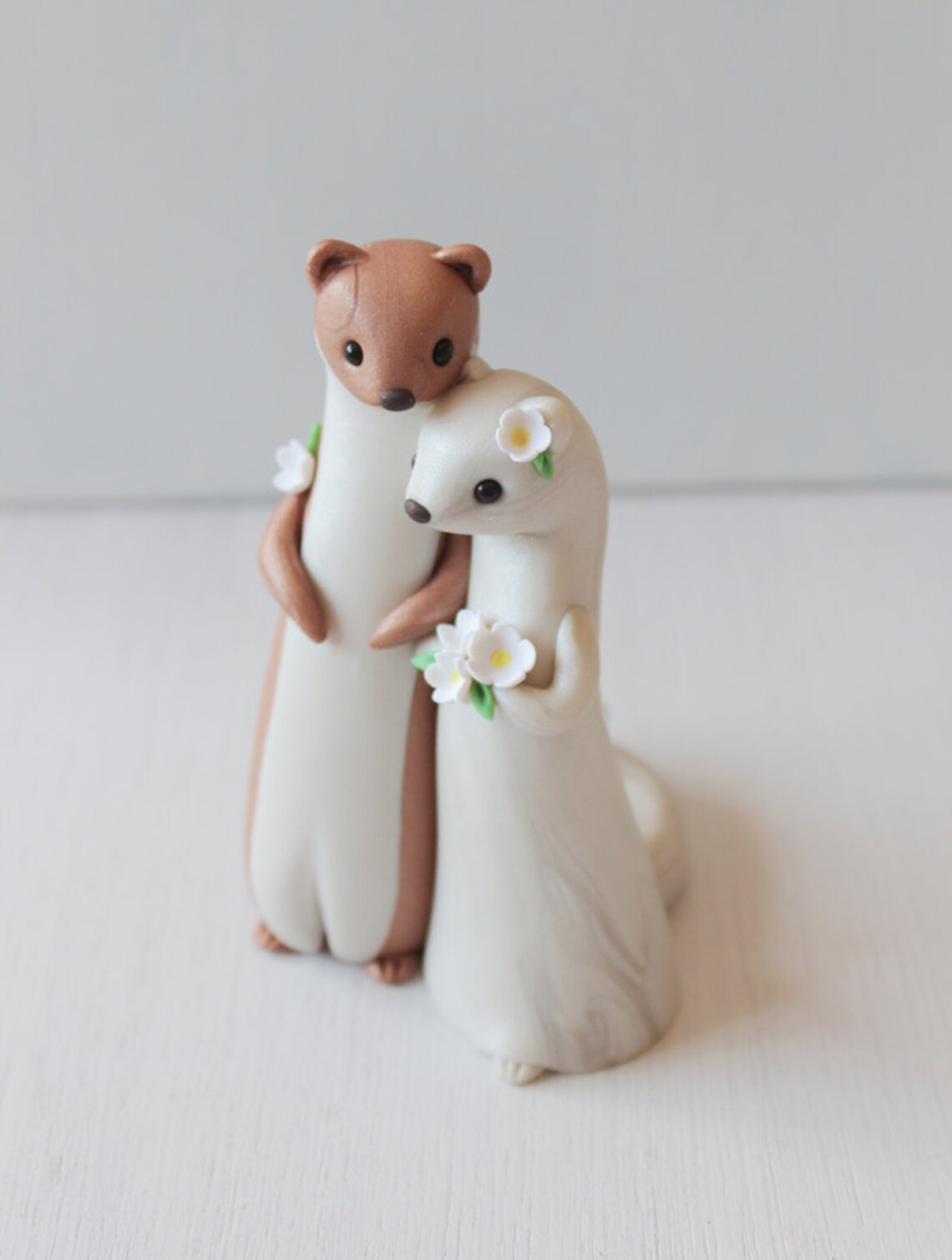 Weasel Wedding Cake Topper polymer clay animal cake topper | Etsy