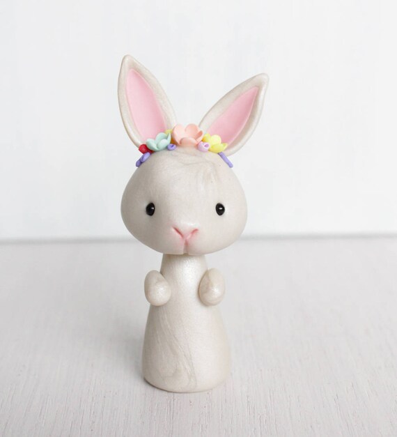White Rabbit Clay Figurine Boho Style Bunny Sculpture - Etsy UK