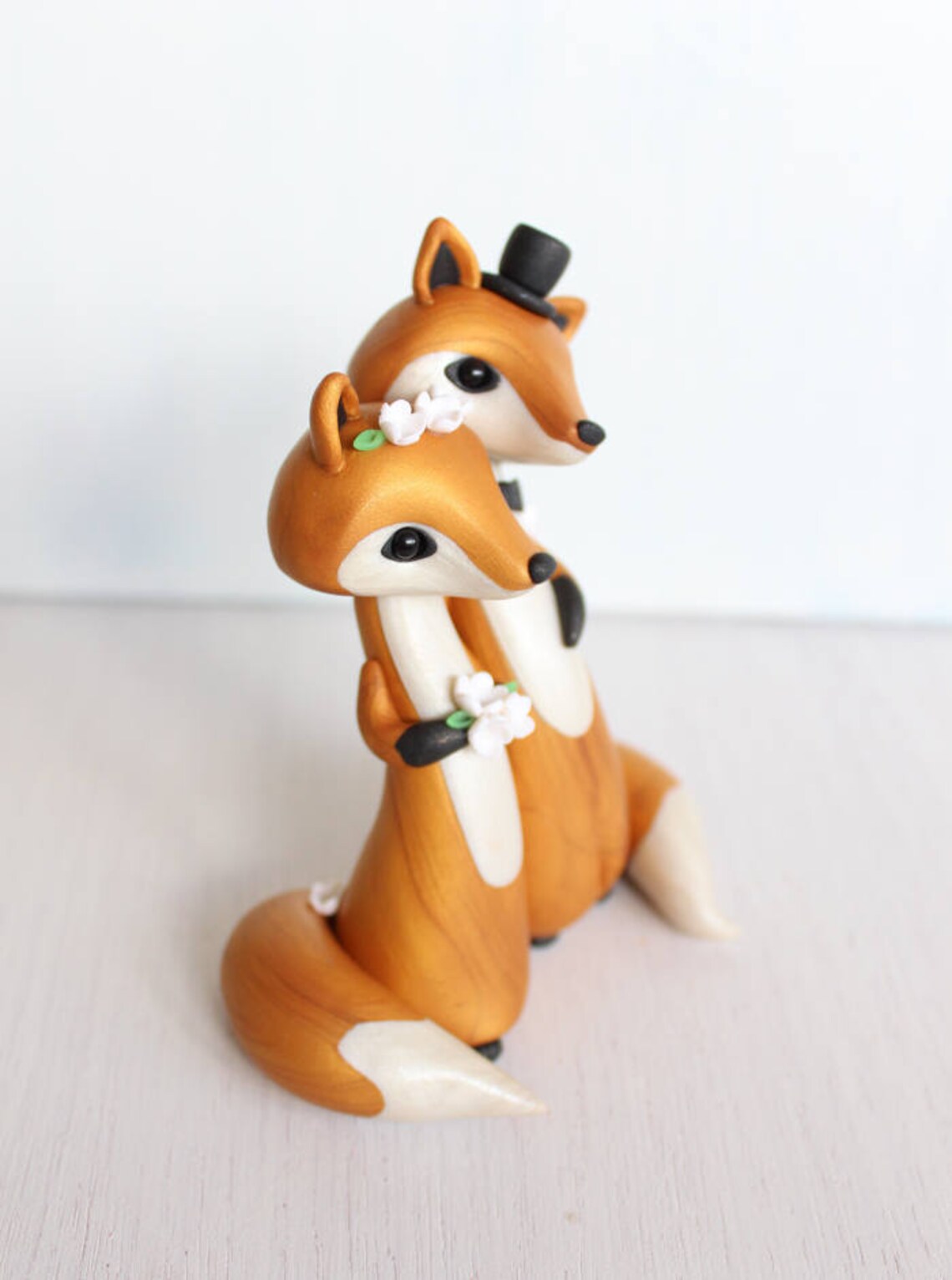 Fox Bride and Groom Red Fox Wedding Cake Topper Woodland | Etsy Canada