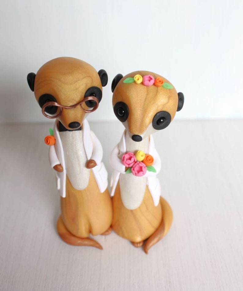 Meerkat Wedding Cake Topper Personalized Animal Clay Cake - Etsy