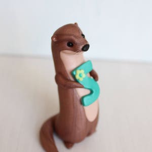 Otter Birthday Cake Topper Personalised Polymer Clay | Etsy