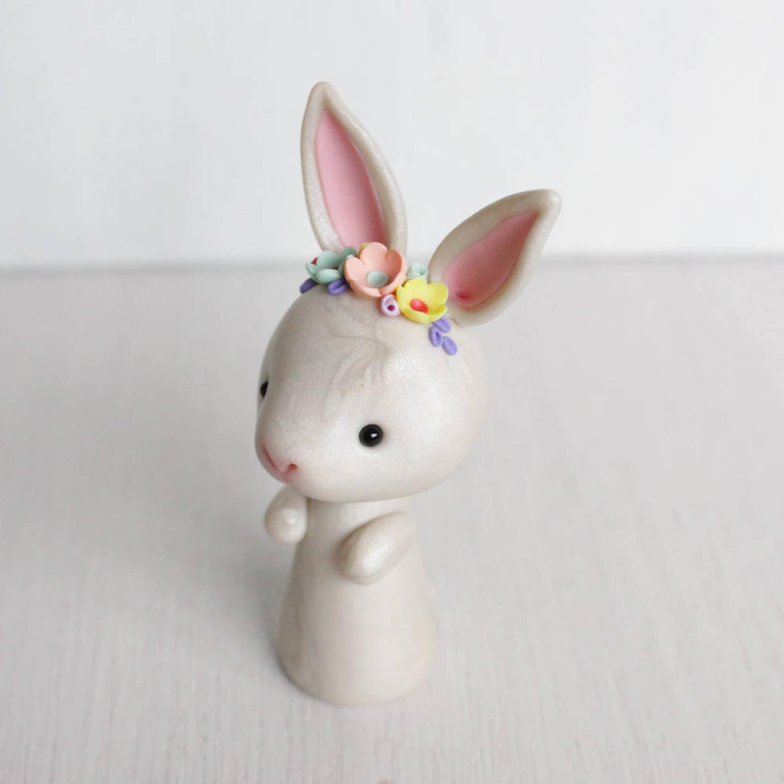 White Rabbit Clay Figurine Boho Style Bunny Sculpture | Etsy UK