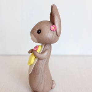Bunny Rabbit Birthday Cake Topper - Personalised Polymer Clay Figurine ...