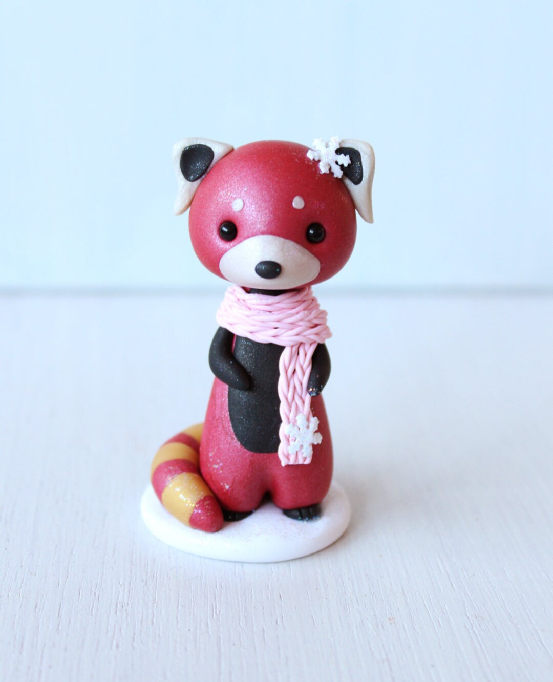Red Panda Figurine - Winter Christmas Ornament, Red Panda Cake Topper ...