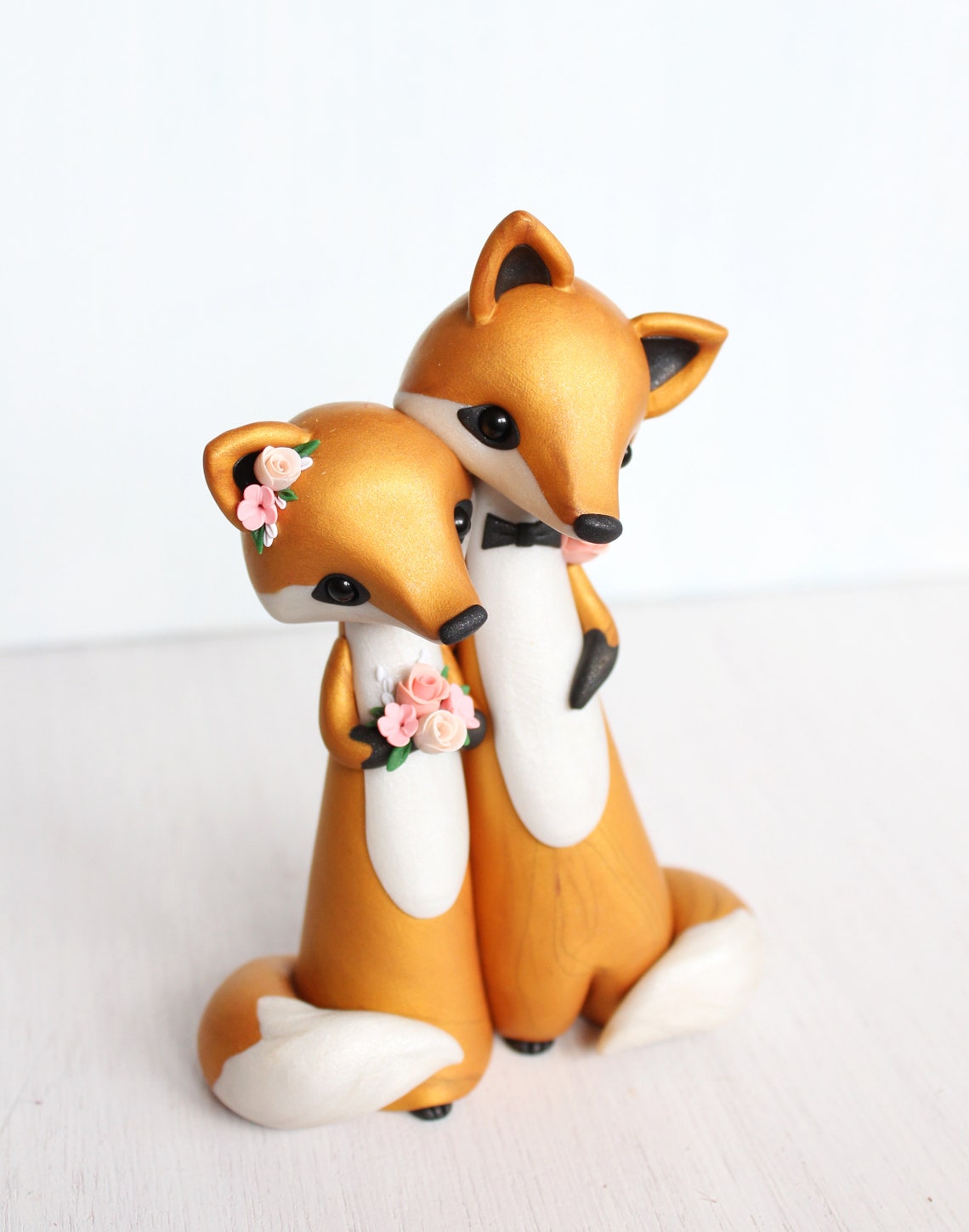 Fox Bride and Groom Red Fox Wedding Cake Topper Woodland - Etsy