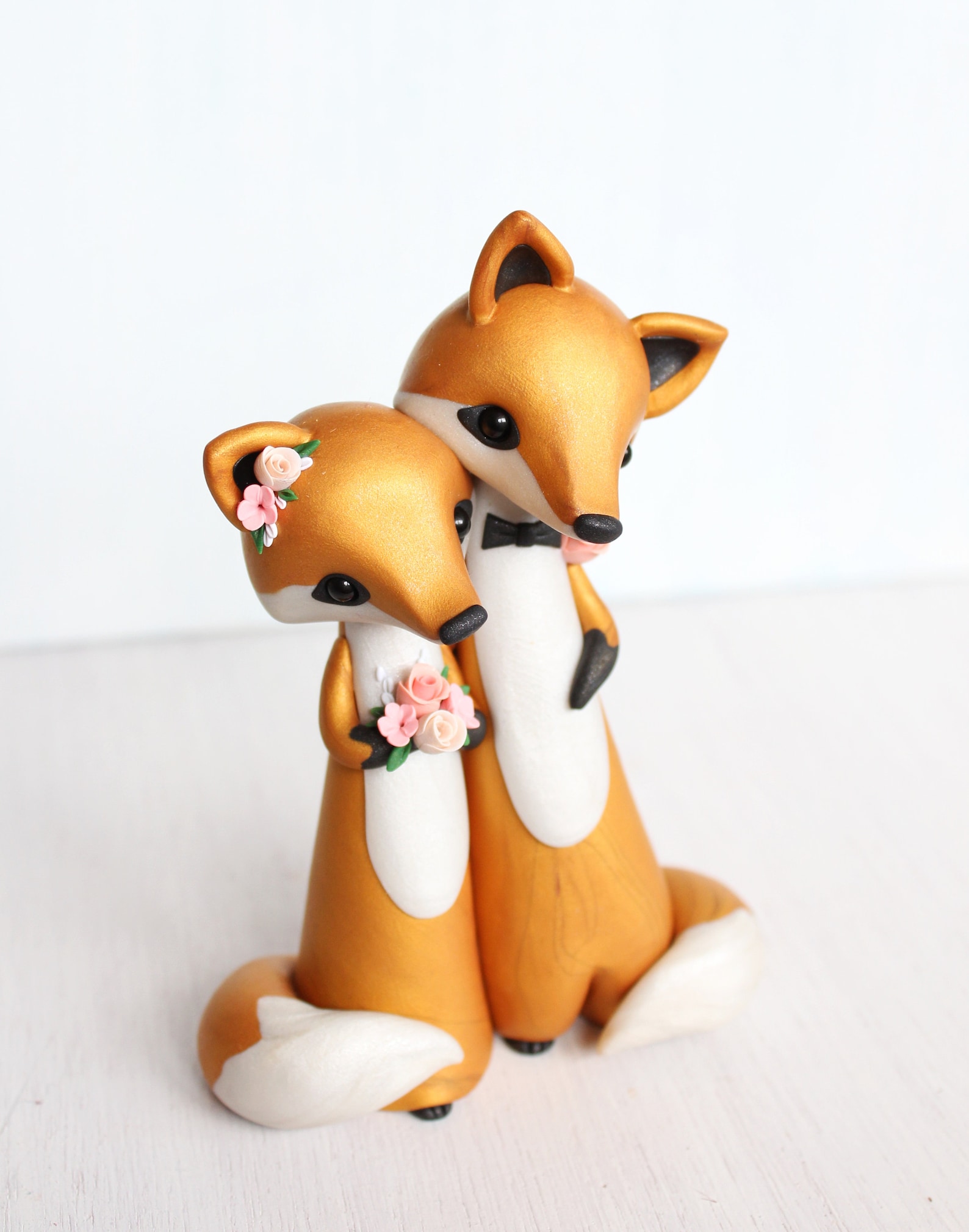 Fox Bride and Groom Red Fox Wedding Cake Topper Woodland - Etsy UK