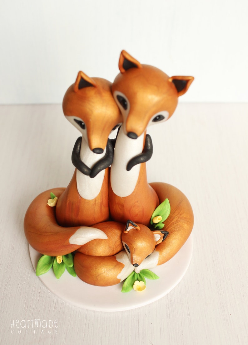 Fox Family Cake Topper: Woodland Baby Shower Keepsake - Etsy