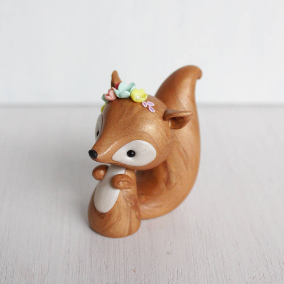 Squirrel Clay Figurine Boho Style Squirrel Sculpture - Etsy