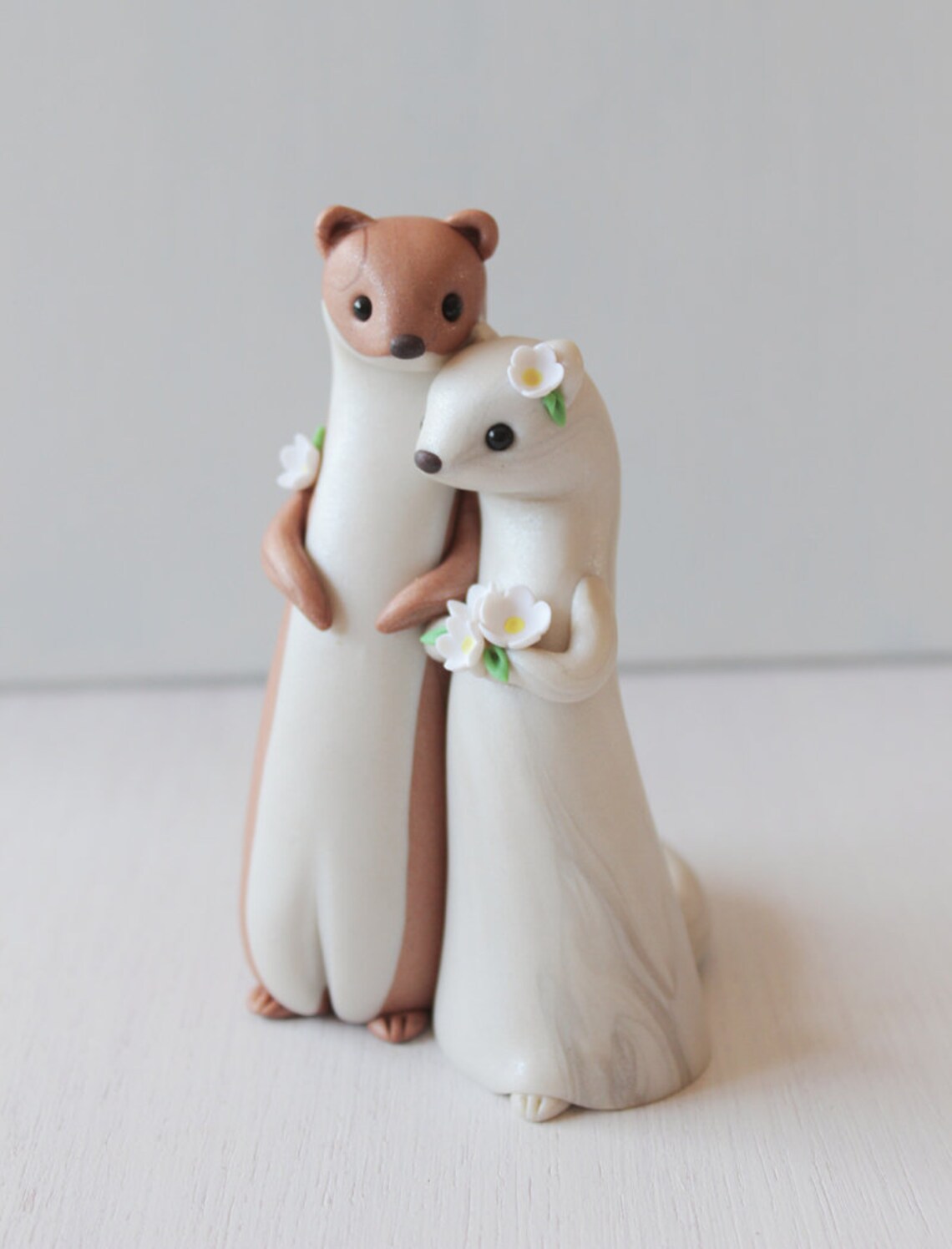 Weasel Wedding Cake Topper polymer clay animal cake topper | Etsy