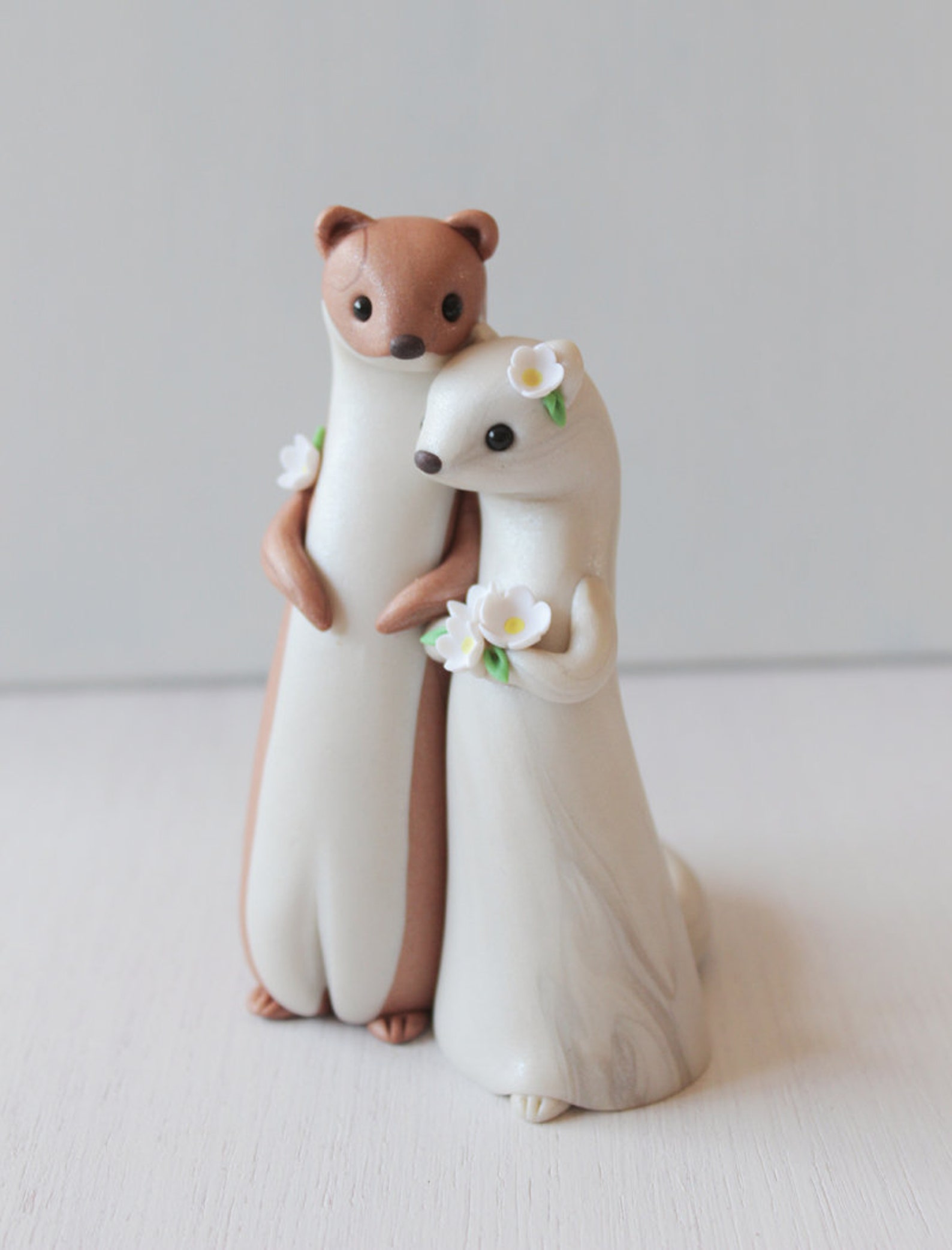 Weasel Wedding Cake Topper polymer clay animal cake topper | Etsy