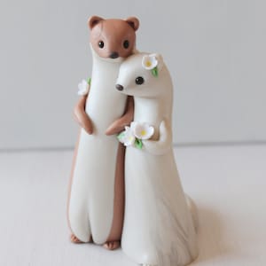 Weasel Wedding Cake Topper - Polymer Clay Animal Cake Topper and ...