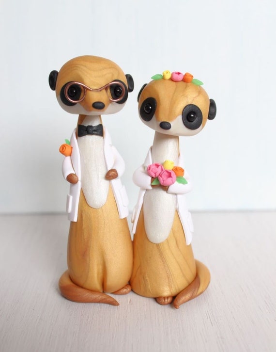 Meerkat Wedding Cake Topper Personalized Animal Clay Cake - Etsy
