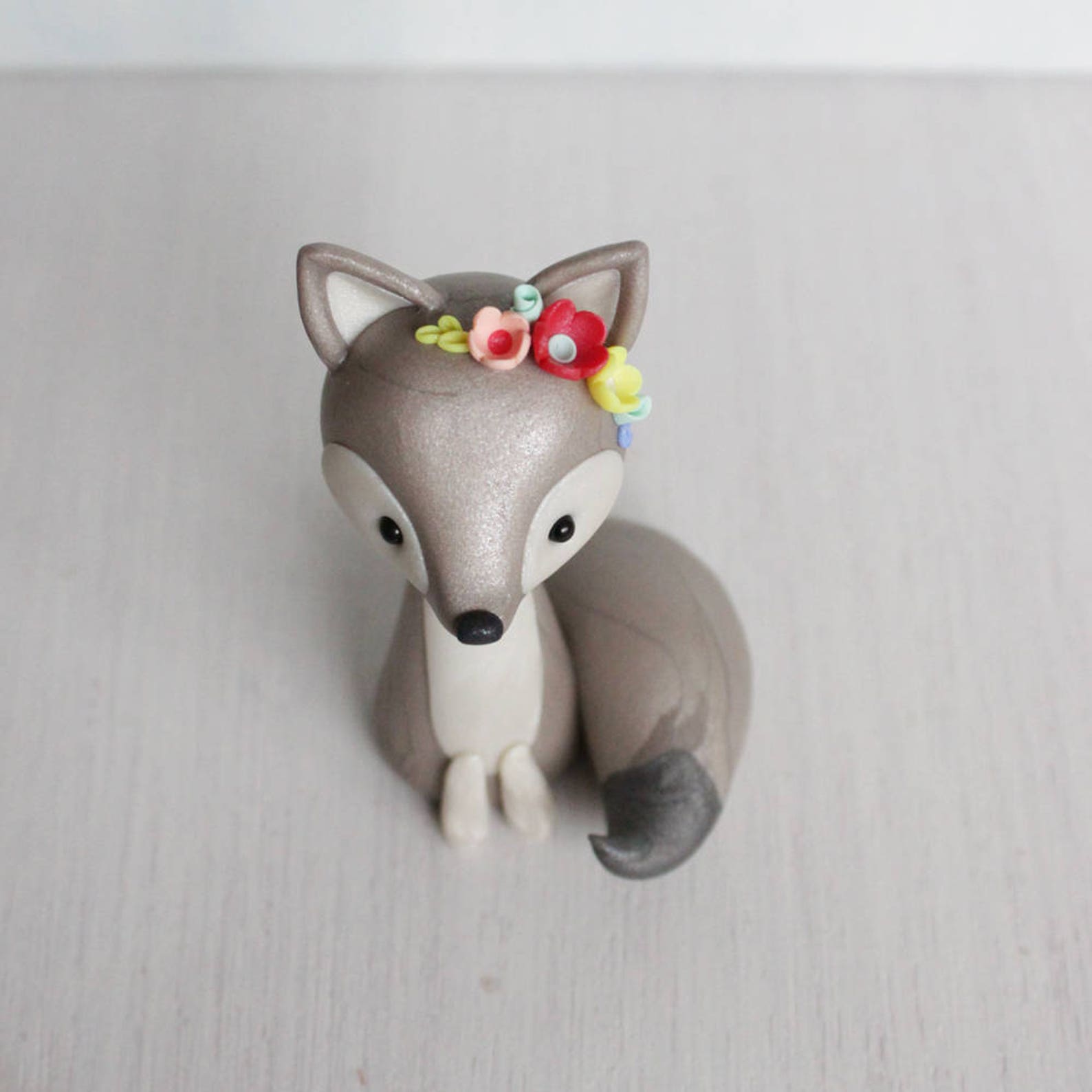 Wolf Clay Figurine Boho Style Wolf Sculpture Wolf Woodland - Etsy