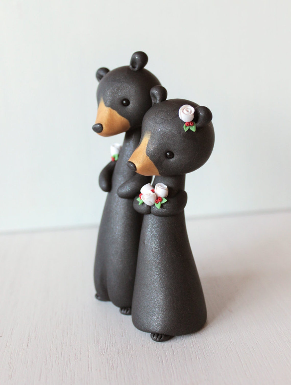 Black Bear Wedding Cake Topper: Woodland Christmas Wedding Figurine - Etsy
