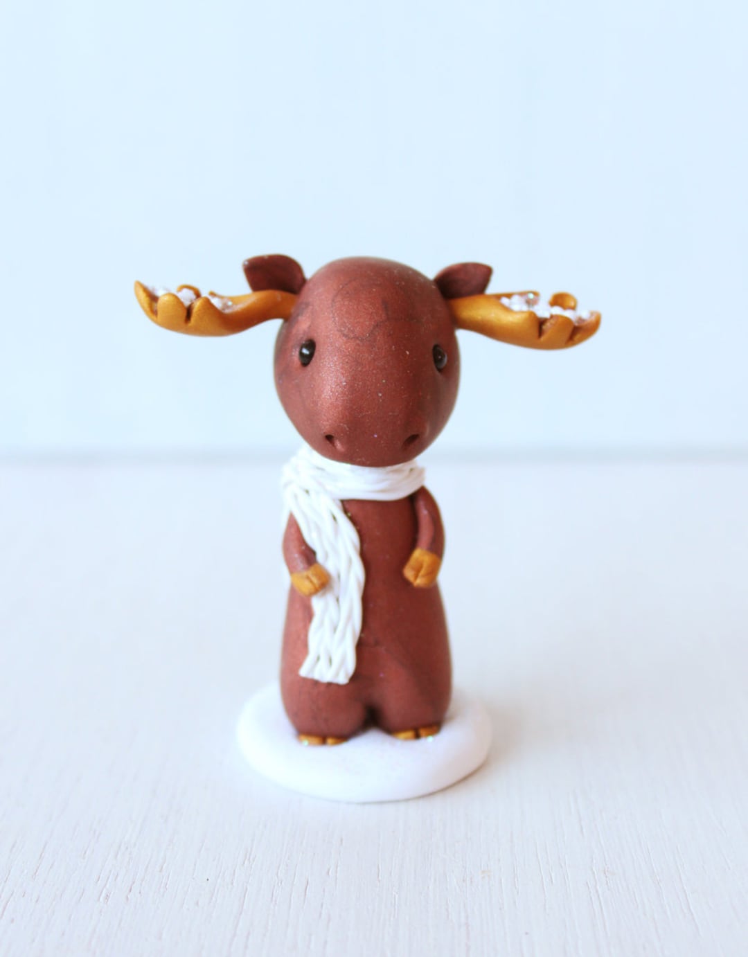 Moose Figurine - Winter Christmas Ornament, Moose Cake Topper ...